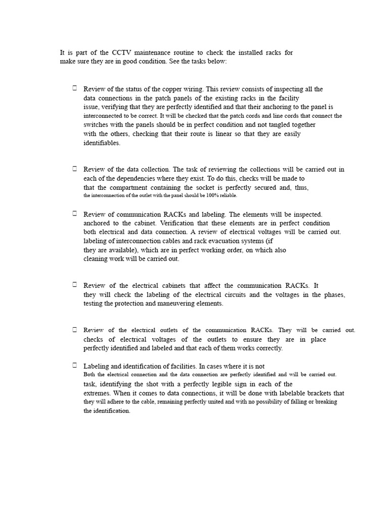 Maintenance of Communication Rack | PDF | Electrical Connector | Power ...