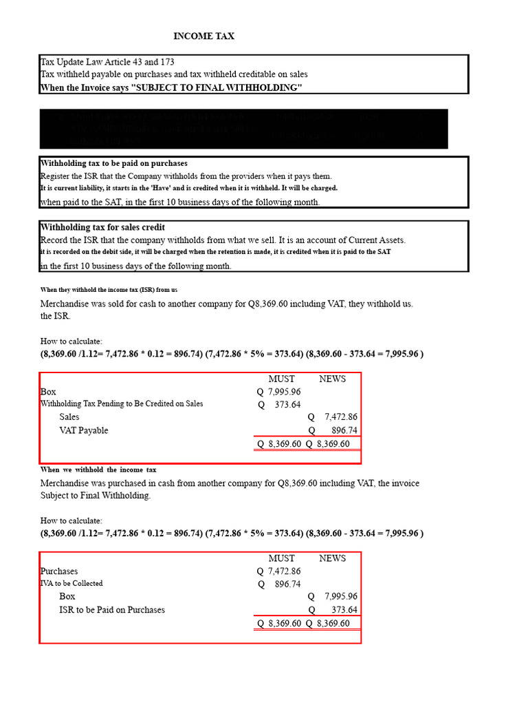 Example of ISR Withholding.xlsx | PDF | Capital Gains Tax | Capital Gain