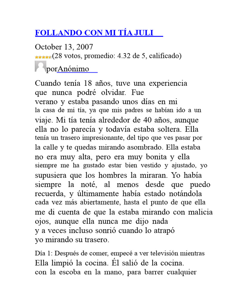 Jodiendo Con Mi Tía Juli | PDF | Nalgas