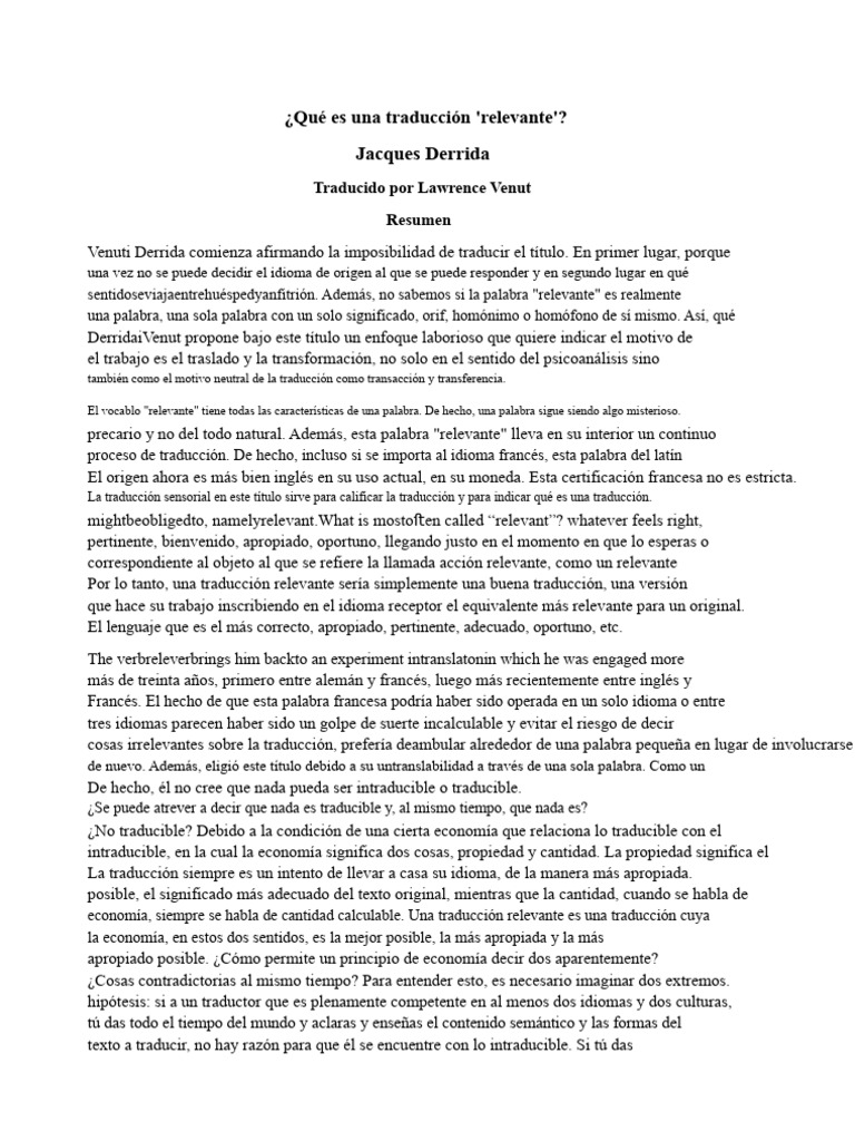 Traducción Relevante: Conceptos Clave | PDF | Traducciones | Misericordia