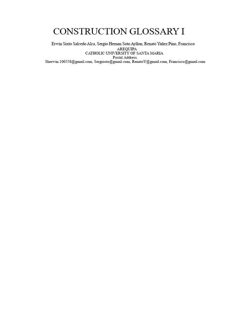 IEEE Format Glossary - Construction | PDF | Mortar (Masonry) | Column