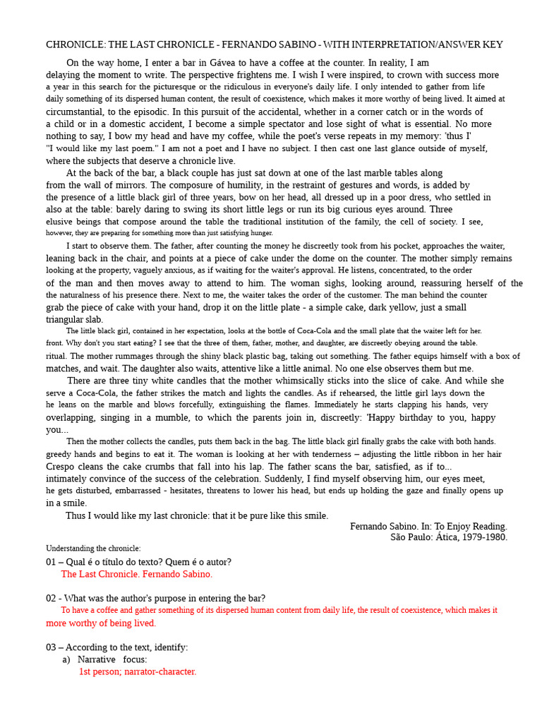 The Last Chronicle Answer Key | PDF | Linguistics
