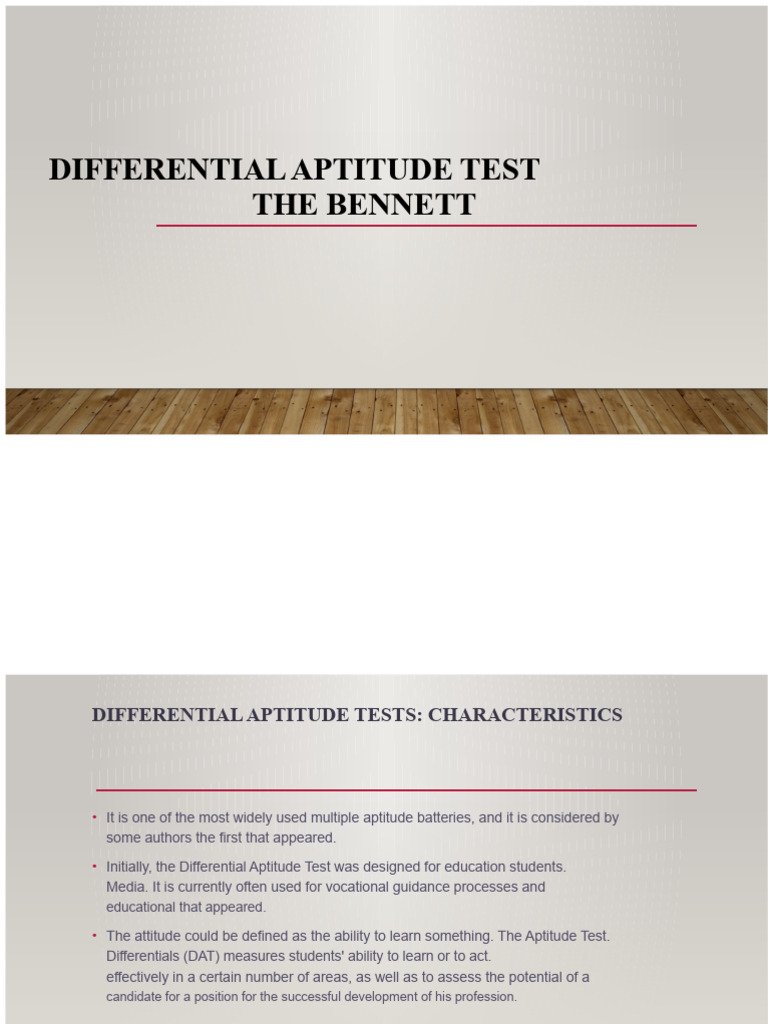 Differential Aptitude Test (1) | PDF