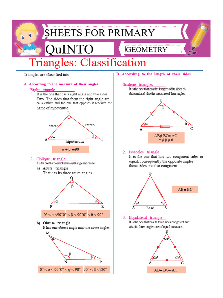 Classification of Triangles For Fifth Grade | PDF | Triangle | Trigonometry