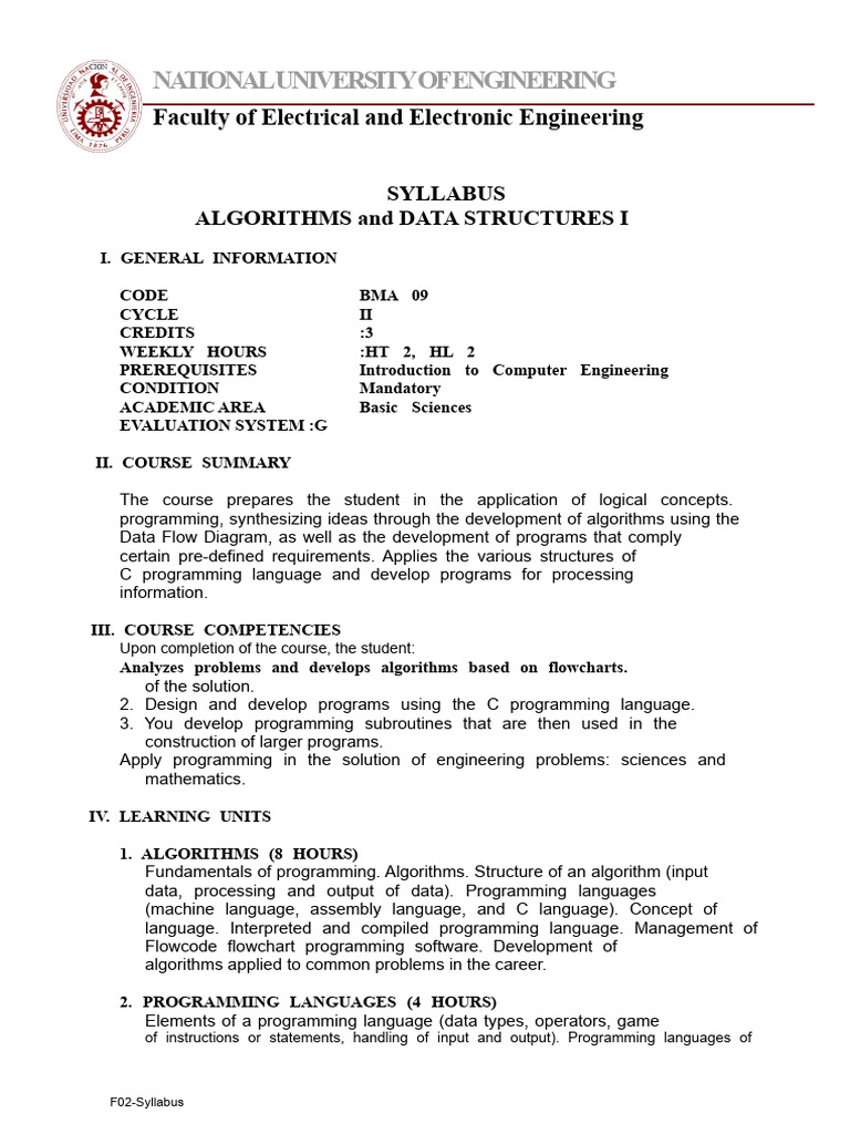 BMA09_ALGORITHMS_AND_DATA_STRUCTURES_I | PDF | Computer Programming ...