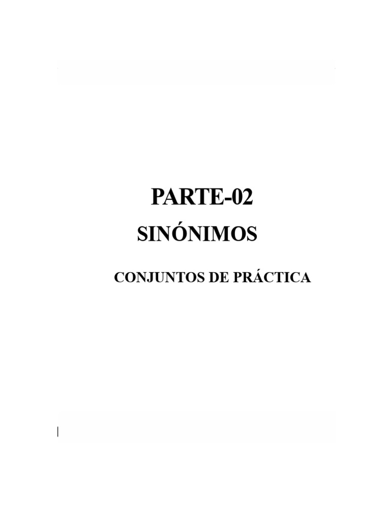 Conjuntos de Práctica de Sinónimos | PDF