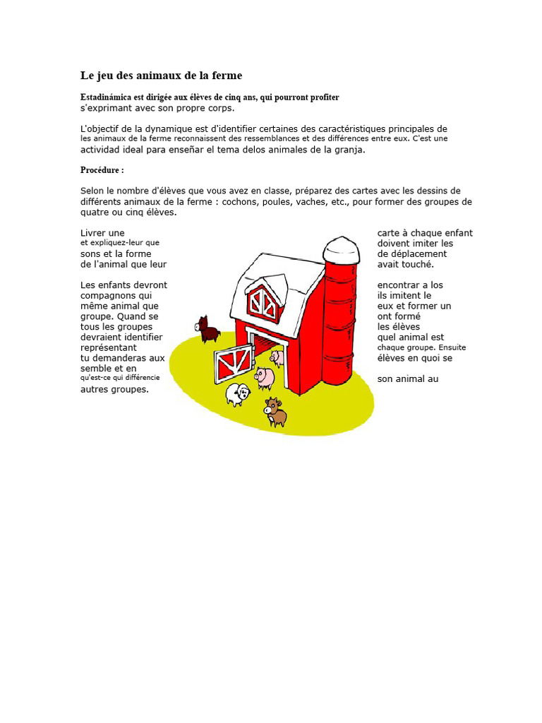 Le jeu des animaux de la ferme | PDF | Papier