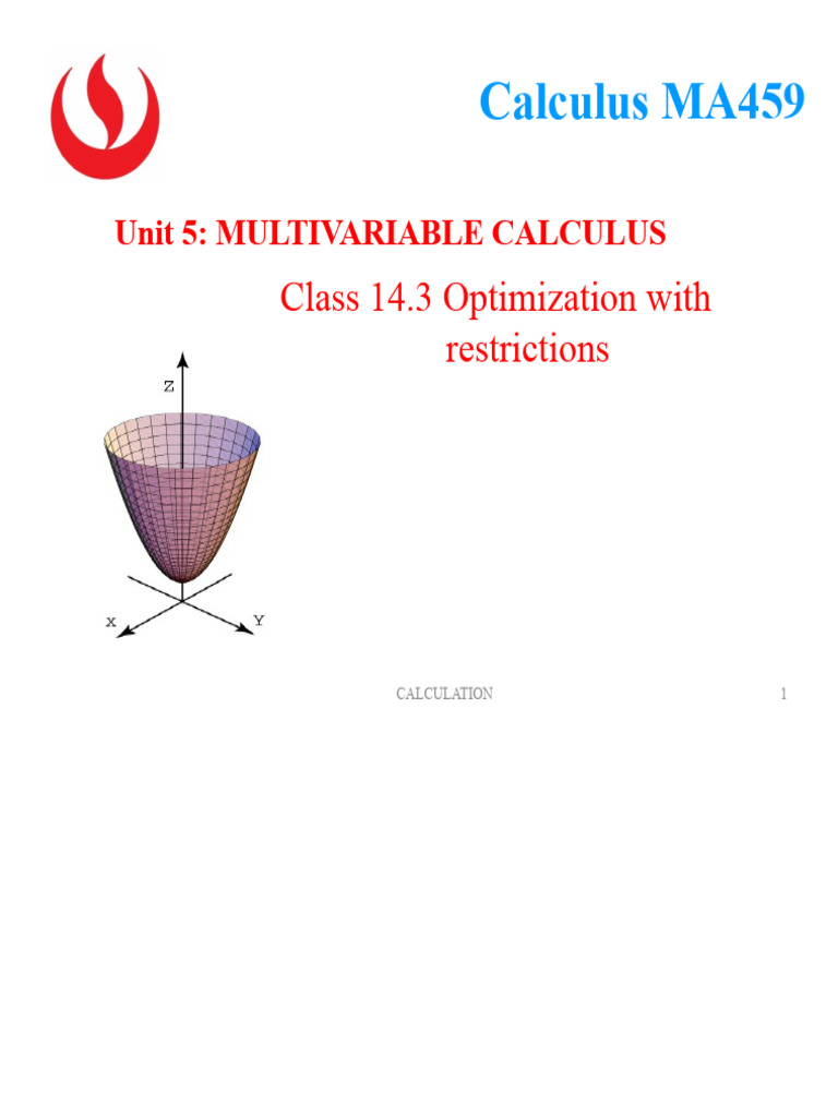 5.6 Optimization with Constraints | PDF | Mathematical Optimization | Applied Mathematics