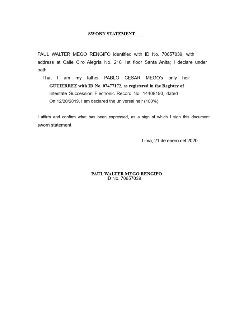 AFFIDAVIT heirs.docx | PDF