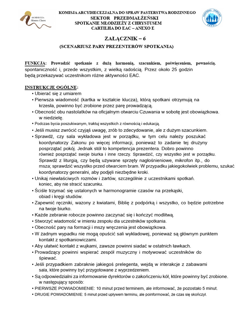 6-Scenariusz Pary Prowadzącej Spotkanie | PDF