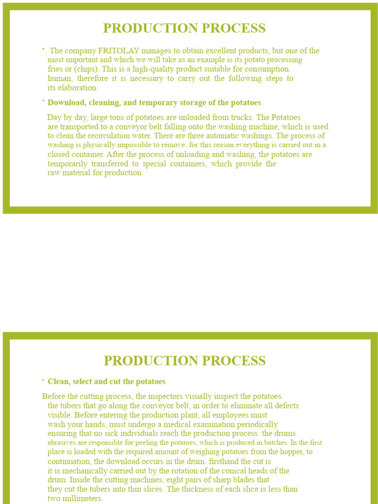 Frito Lay Potato Chips Production Process | PDF | French Fries | Potato