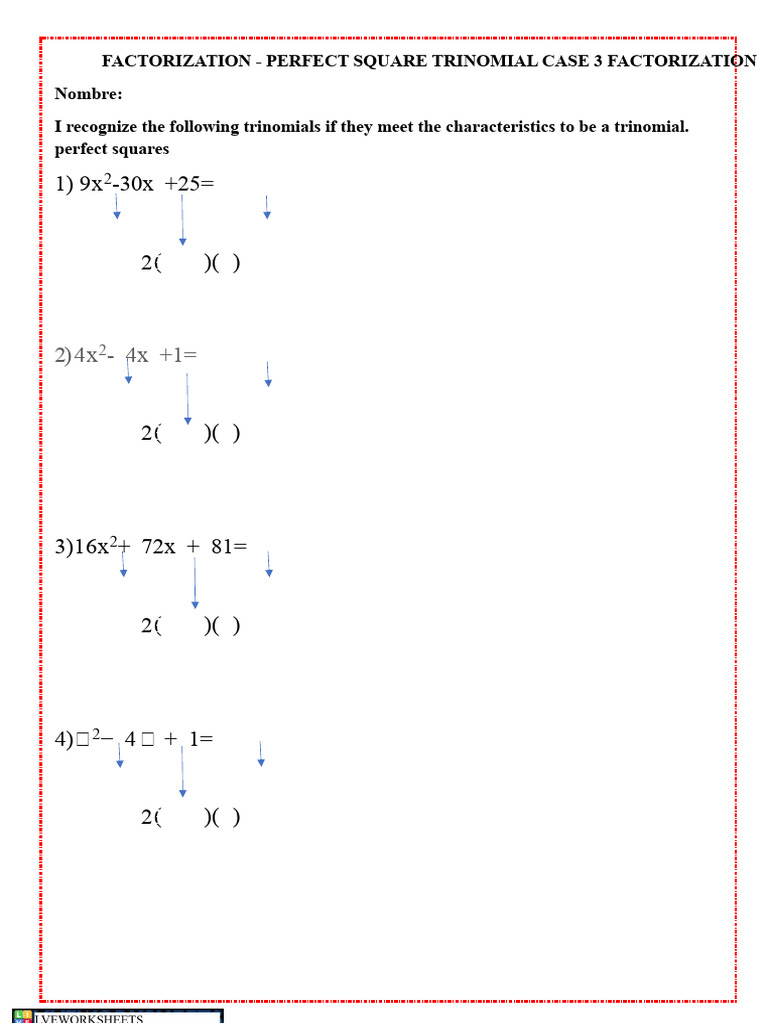 Perfect Square Trinomial | PDF