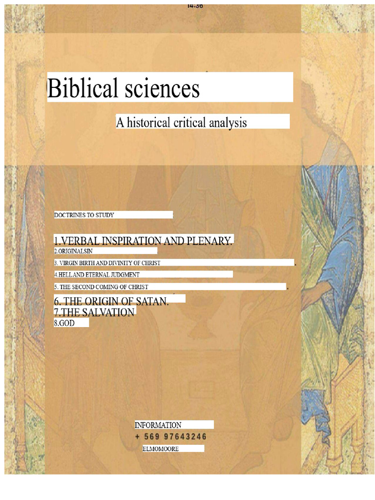 Biblical Sciences (Elmo Moore) (Class 01) | PDF | Adjective | Bible
