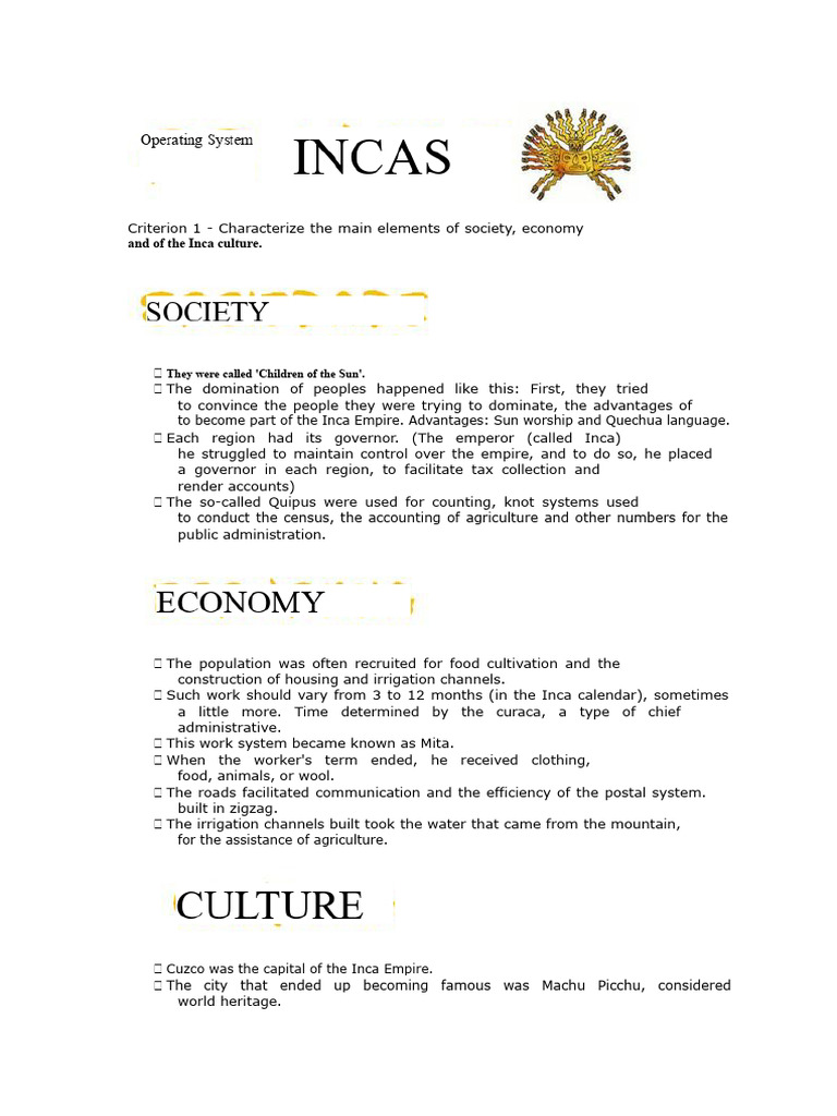 Inca Empire: Society, Economy, Culture | PDF | Spanish Colonization Of ...