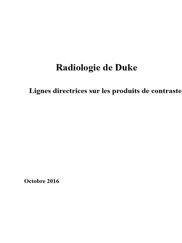 Directives sur les produits de contraste en radiologie | PDF ...