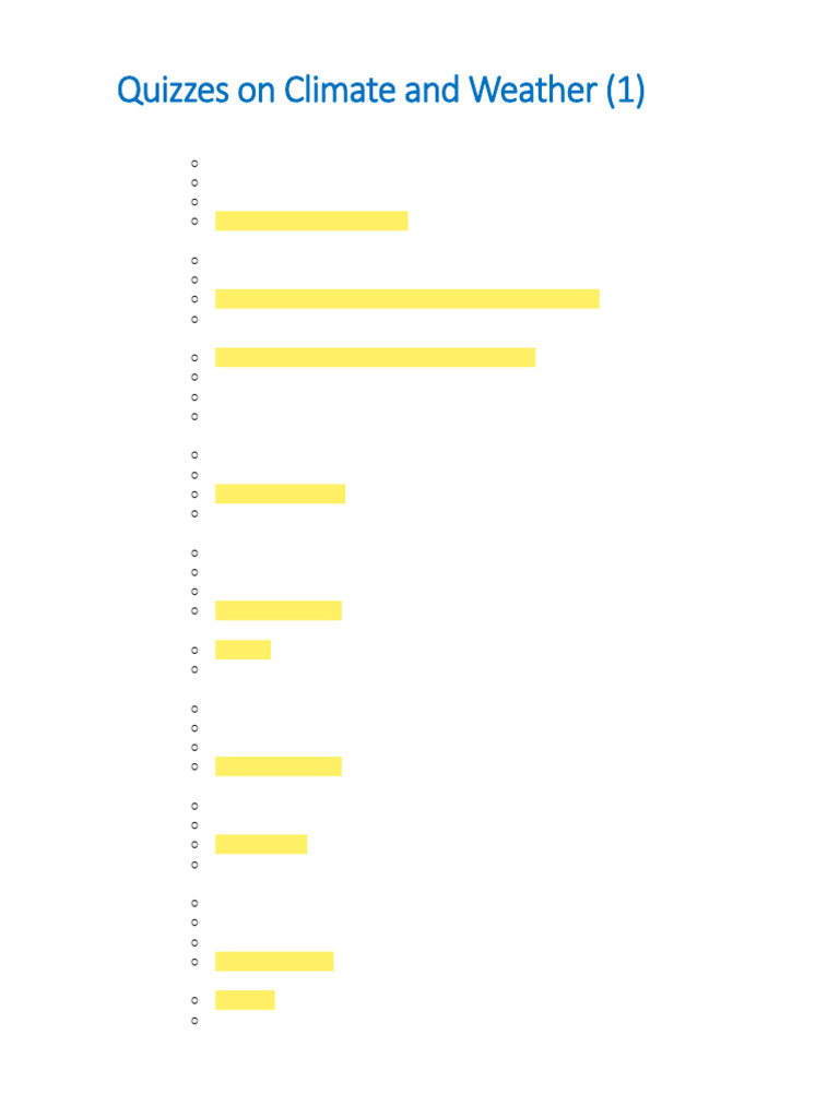 Climate and Weather Quiz Questions | PDF