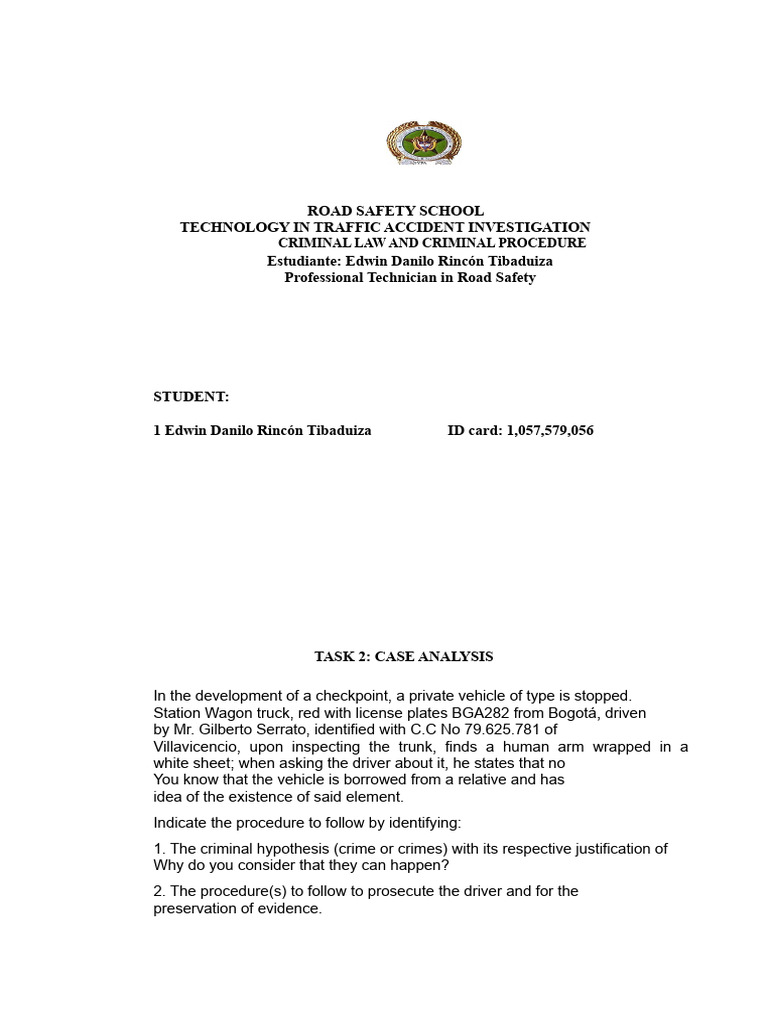 Analysis case 2 Edwin Rincon copy - copy.doc | PDF | Fingerprint | Arrest