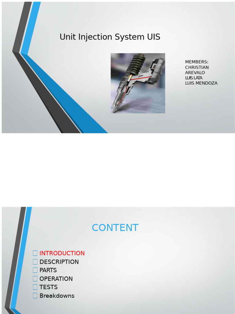 Unit Injection System Uis | PDF | Fuel Injection | Machines