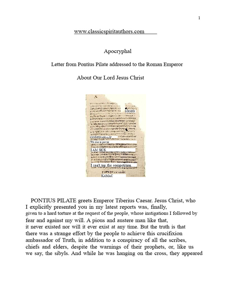 Pilate's Letter on Jesus' Crucifixion | PDF