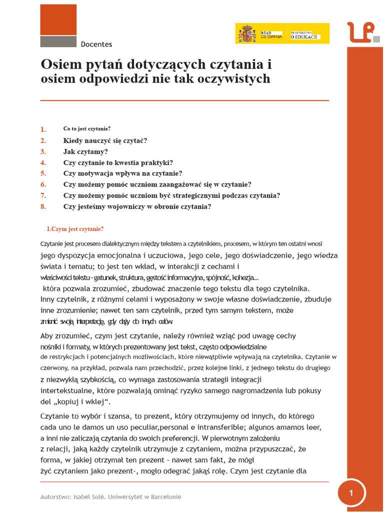 Osiem Pytań Dotyczących Czytania I Osiem Odpowiedzi Nie Tak Oczywistych ...
