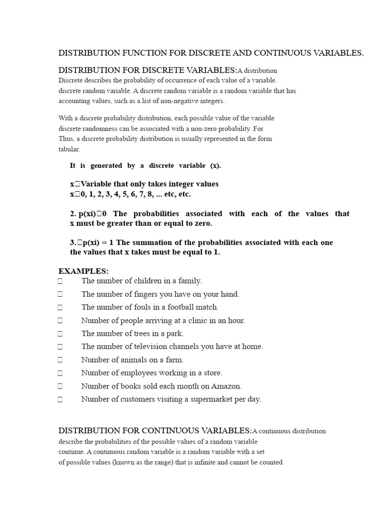 FUNCTION-OF-DISTRIBUTION-FOR-DISCRETE-AND-CONTINUOUS-VARIABLES | PDF ...
