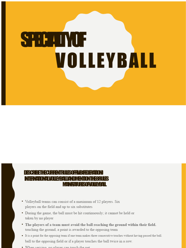 Volleyball Specialty | PDF | Volleyball | Games Of Physical Skill