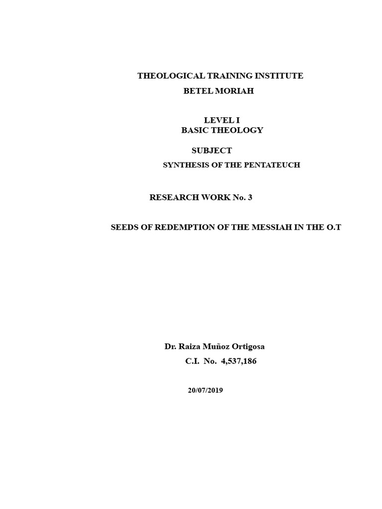 Seeds of Redemption of The Messiah in The Old Testament | PDF | Jesus ...