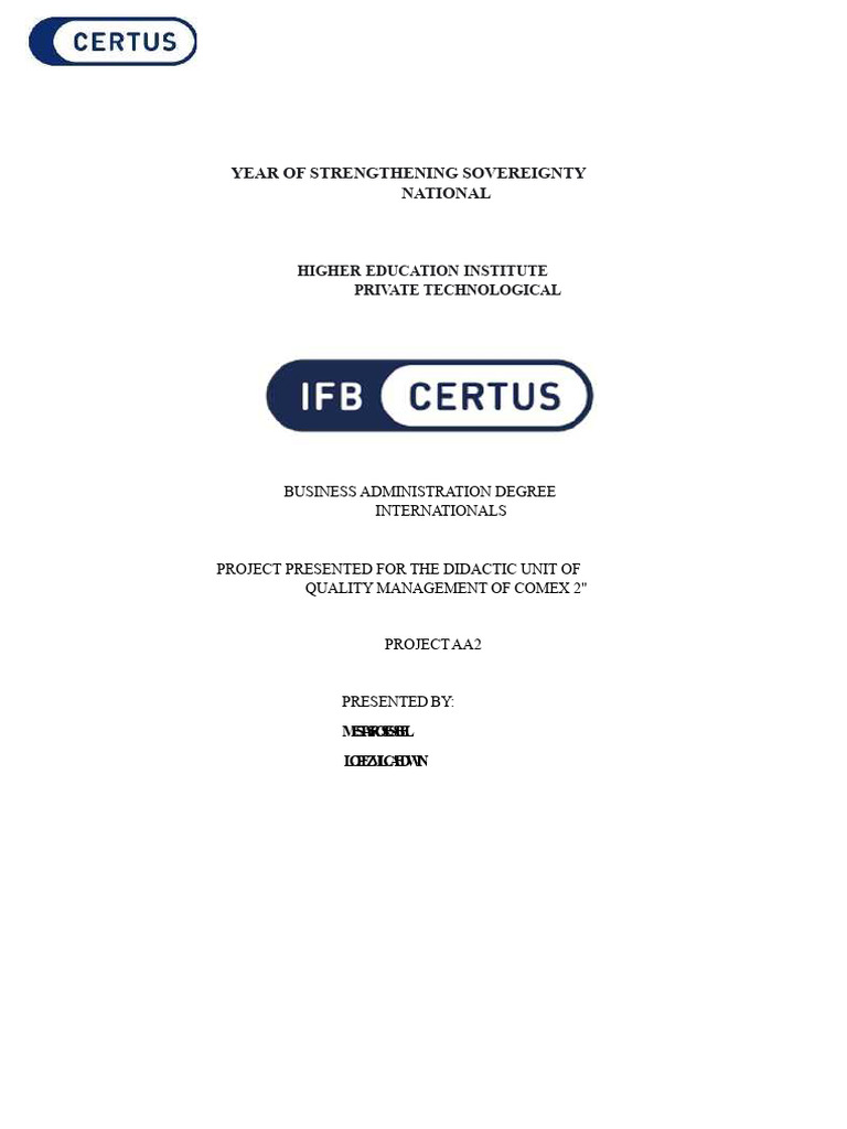 Group 9_activity_aa2_quality management Comex | PDF | Supply Chain
