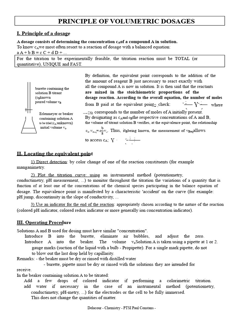 Understanding Volumetric Dosages | PDF | Titration | Chemistry