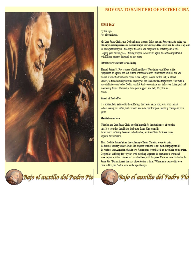 Novena to Saint Pio of Pietrelcina.docx | PDF | Penance | Confession ...