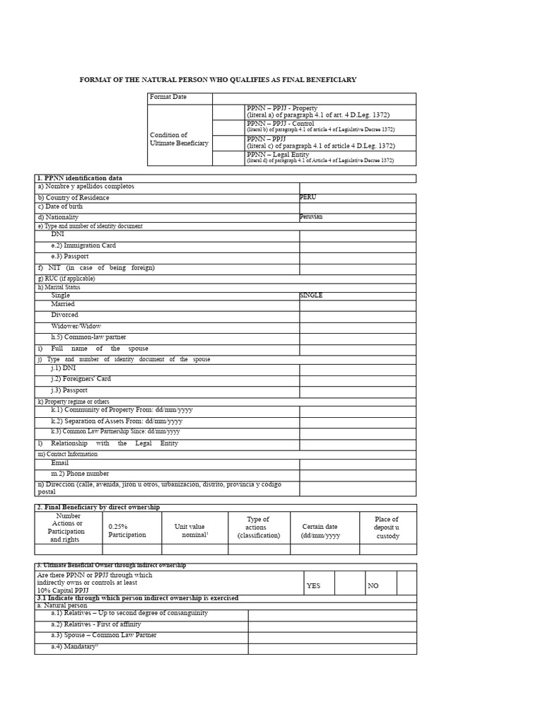 Final Beneficiary Format 2022 | PDF | Identity Document | Legal Documents