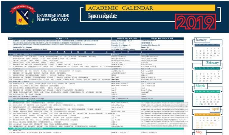 Academic Calendar 2019 In-Person Web | PDF | Academic Term ...