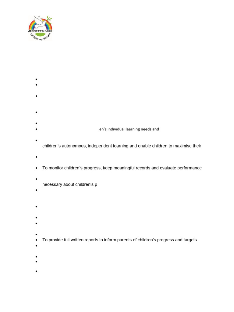 Nursery Teacher Job Description | PDF | Preschool | Teachers