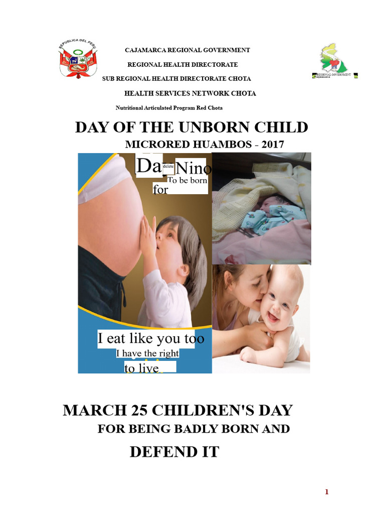 PLAN Day of The Unborn Child | PDF | Pregnancy | Childbirth