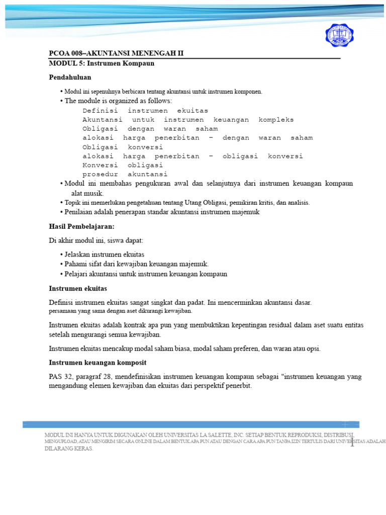 Akuntansi Instrumen Keuangan Kompaun | PDF