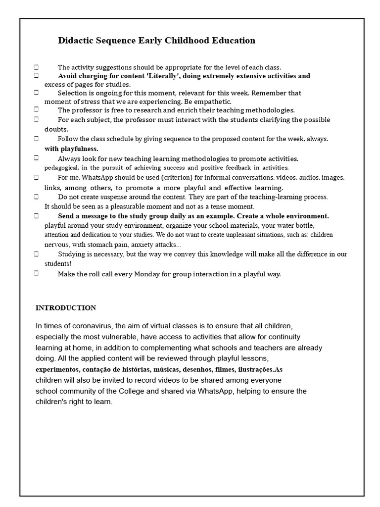 Didactic Sequence Early Childhood Education The Cold Daisy | PDF ...