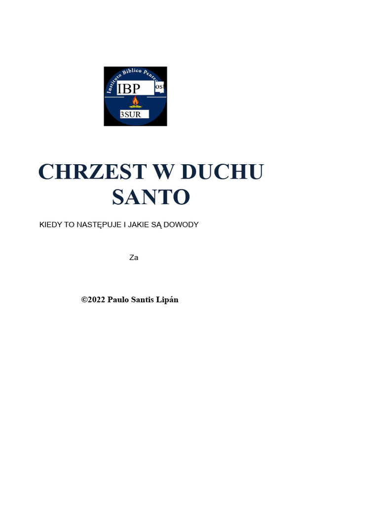 Chrzest w Duchu Świętym.docx | PDF