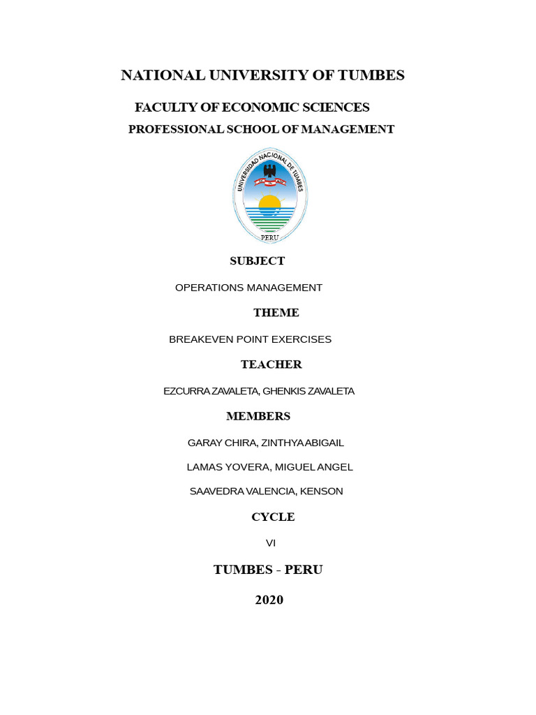 Remaining Exercises on Break-even Point.docx | PDF | Demand | Economies