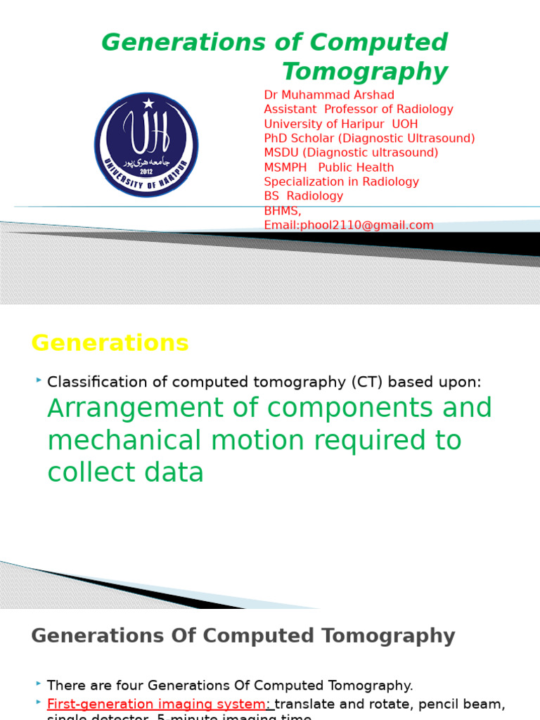 Generations of Computed Tomography Explained | PDF | Ct Scan | X Ray