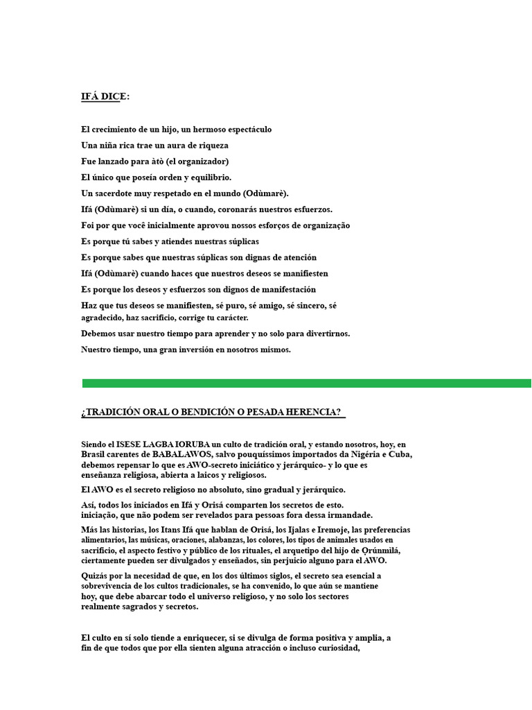 IFÁ DICE.docx | PDF | Dialecto