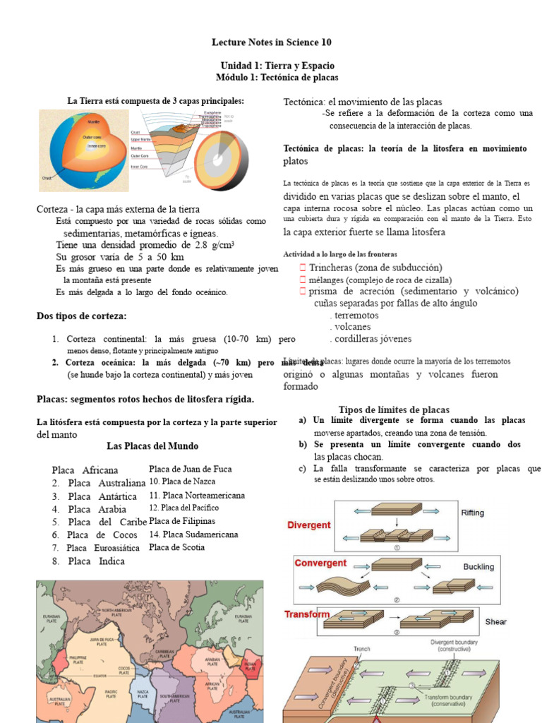 Tectónica de Placas: Estructura y Dinámica | PDF | Placas tectónicas ...