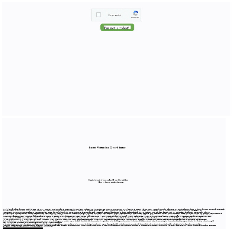Empty Venezuelan Id Format | PDF | Identity Document | Birth Certificate