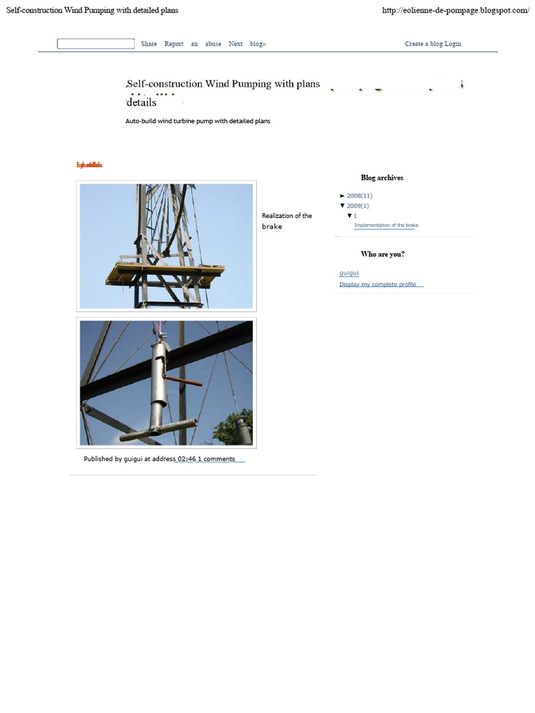 Self-Construction Wind Pump With Detailed Plans | PDF | Mechanical ...
