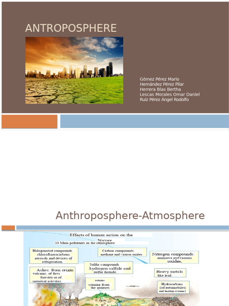Anthroposphere and Environmental Solutions | PDF