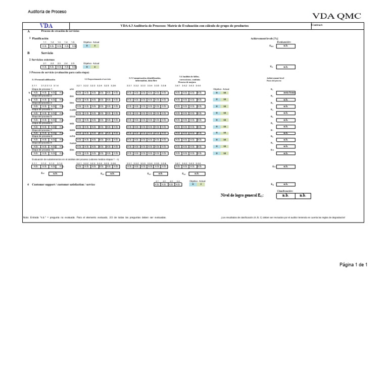 Matriz de Evaluación VDA - 6.3 | PDF | Rieles | Elementos químicos