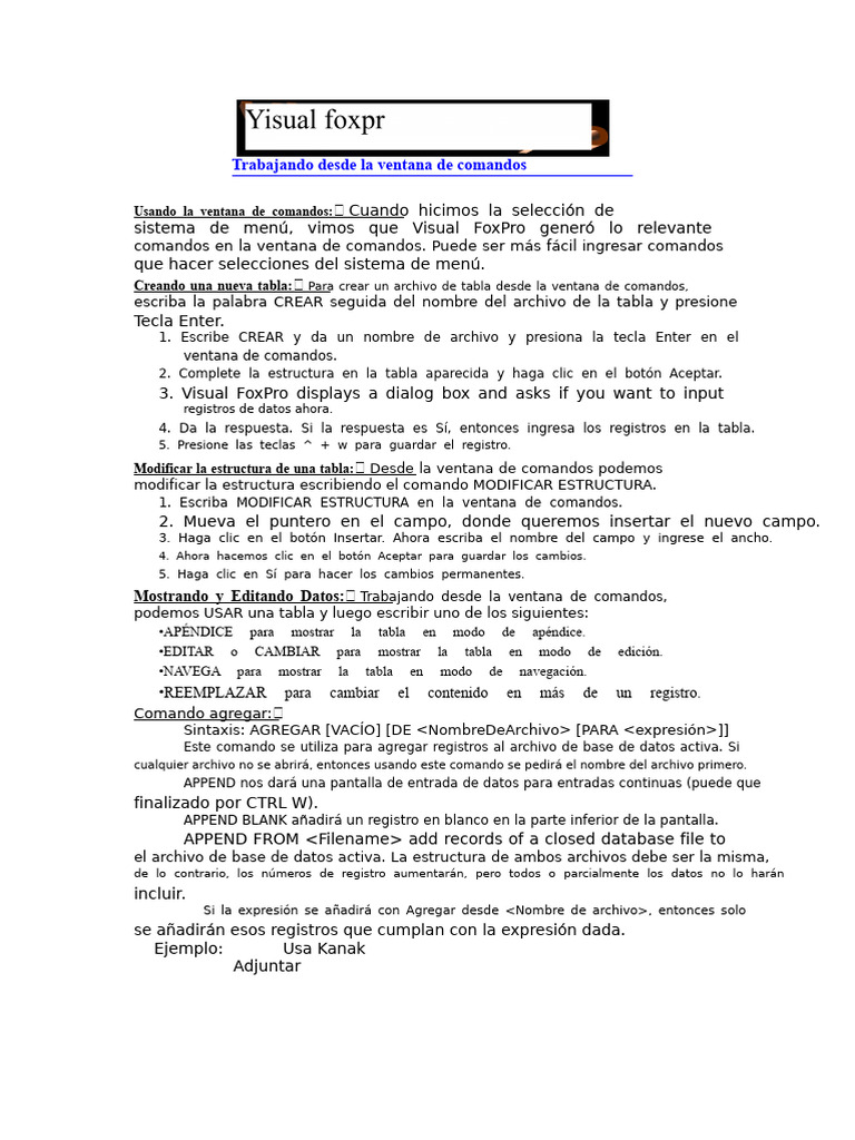 Visual FoxPro | PDF | SQL | Botón (Computación)