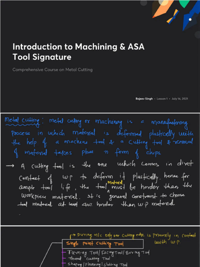 Introduction to Machining ASA Tool Signature With Anno | PDF