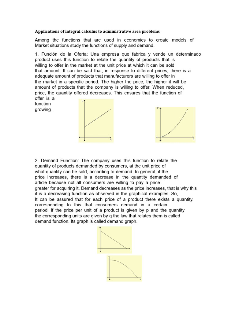 Applications of Integral Calculus To Problems in Administrative Areas ...