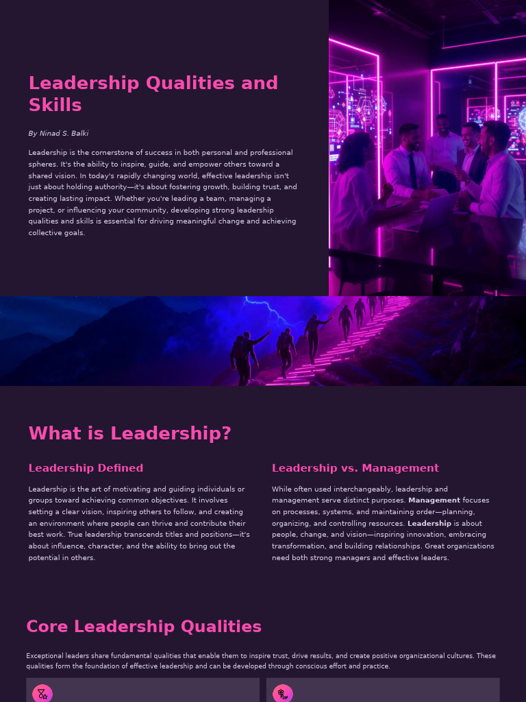 Essential Leadership Qualities & Skills | PDF | Leadership ...