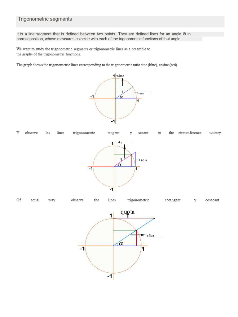 Trigonometric segments | PDF | Trigonometric Functions | Mathematical ...